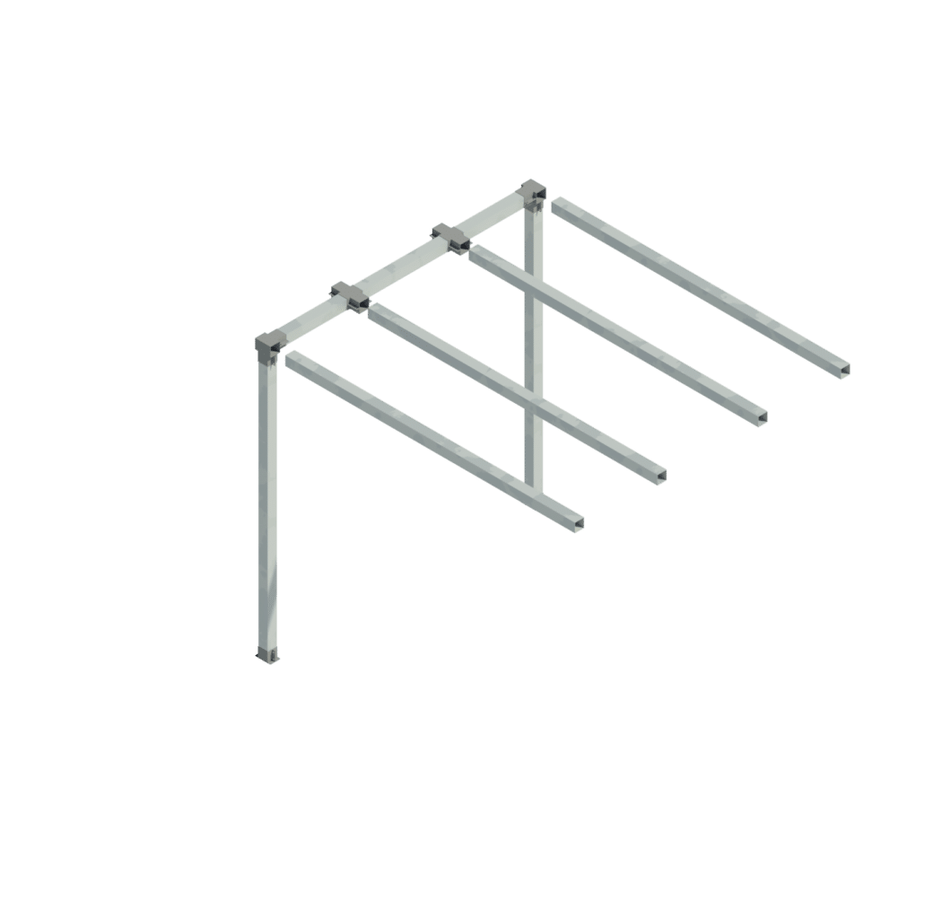 Porch Of 4x4 Meters With 10x10 Pipe Pillars